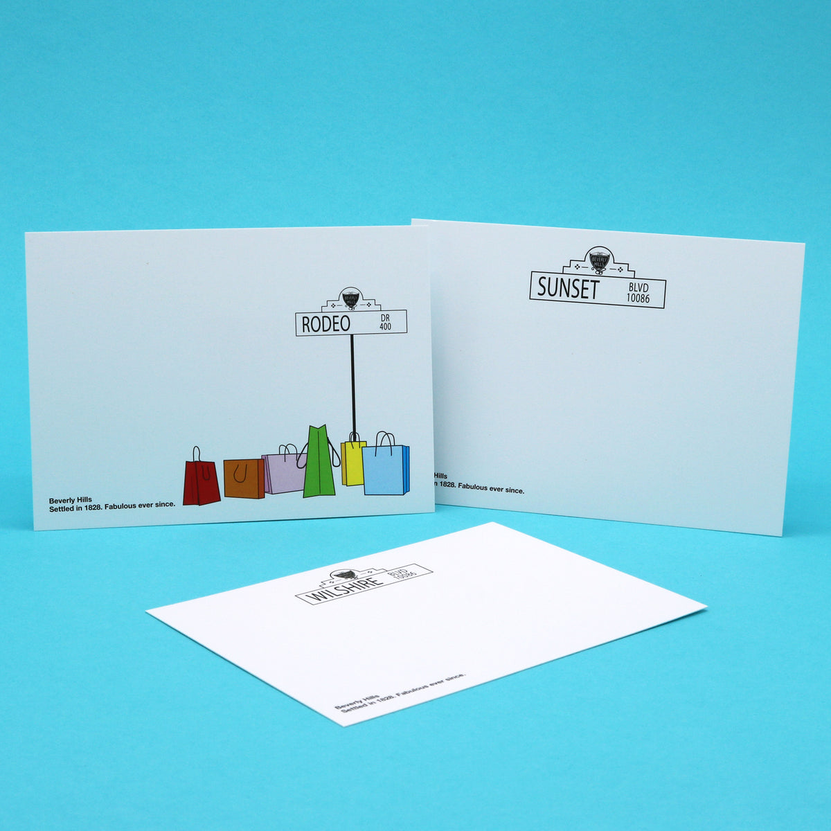 Beverly Hills Themed Notecards | Red Maps
