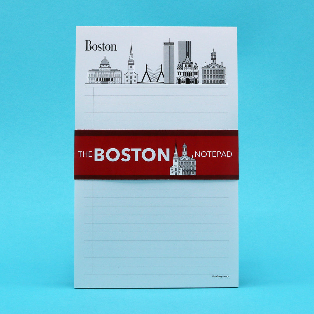 Boston Notepad with Famous Landmarks | Red Maps