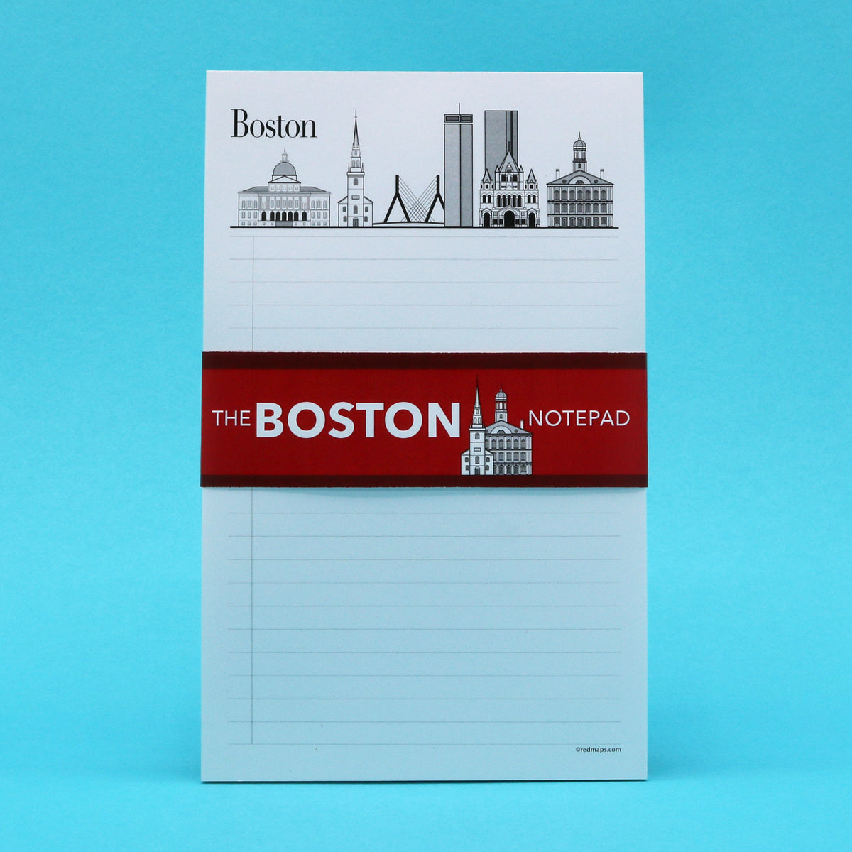Boston Notepad with Famous Landmarks | Red Maps