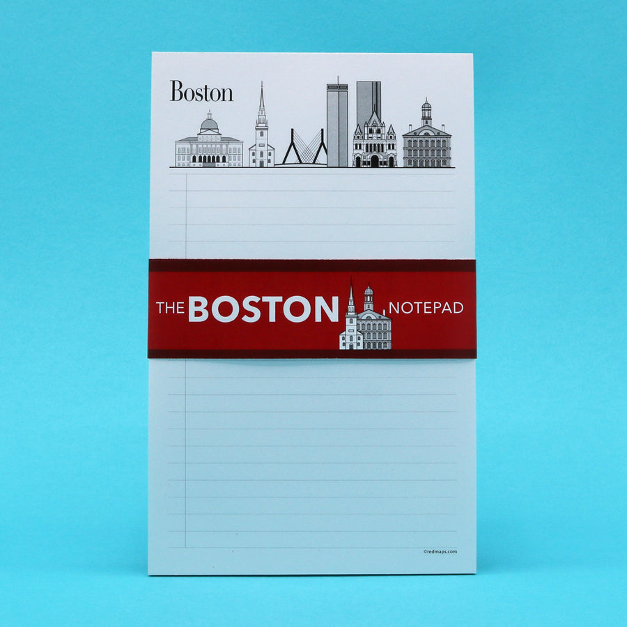 Boston Notepad with Famous Landmarks | Red Maps