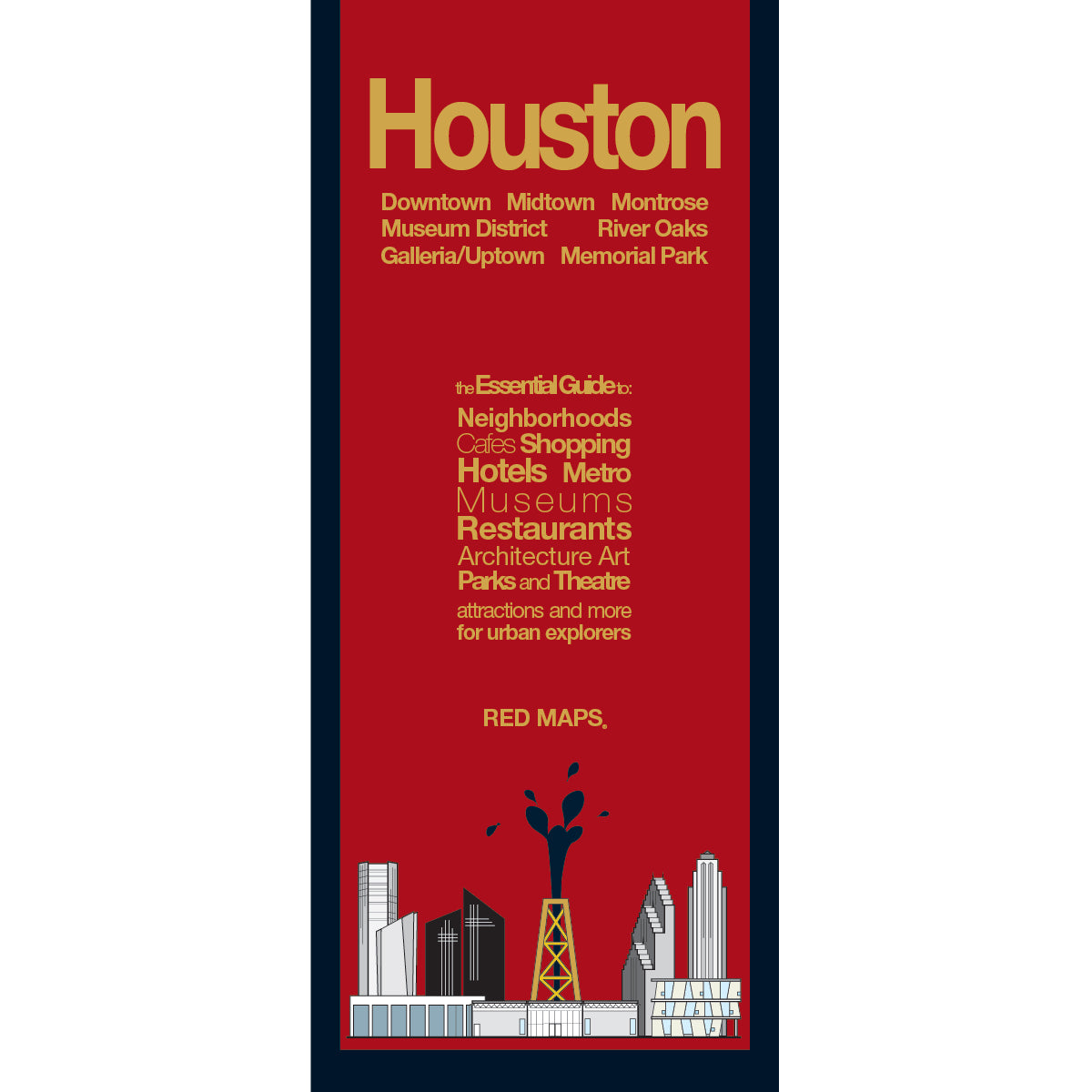 Houston City Center Foldout Travel Map | RED MAPS – Red Maps