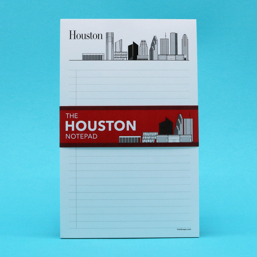 Houston Skyline and Landmarks Notepad | Red Maps