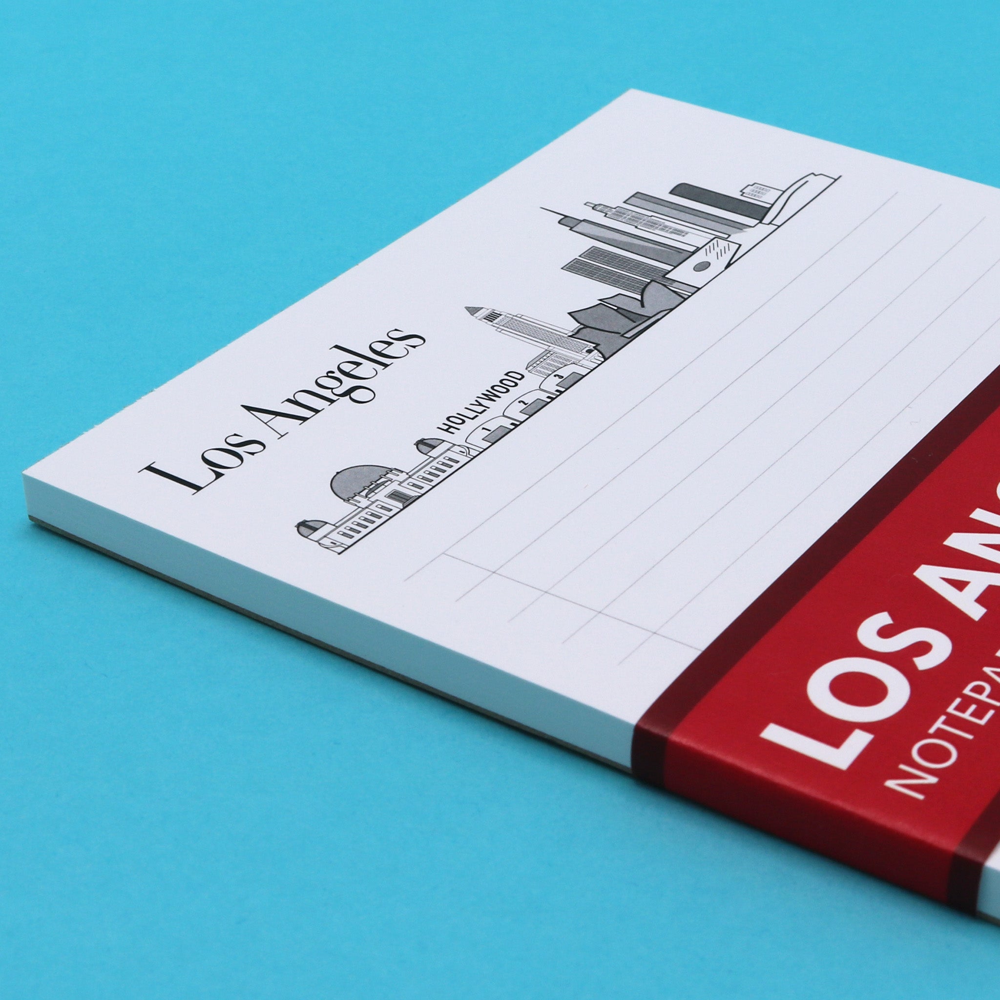 Los Angeles Skyline Landmarks Themed Notepad | Red Maps