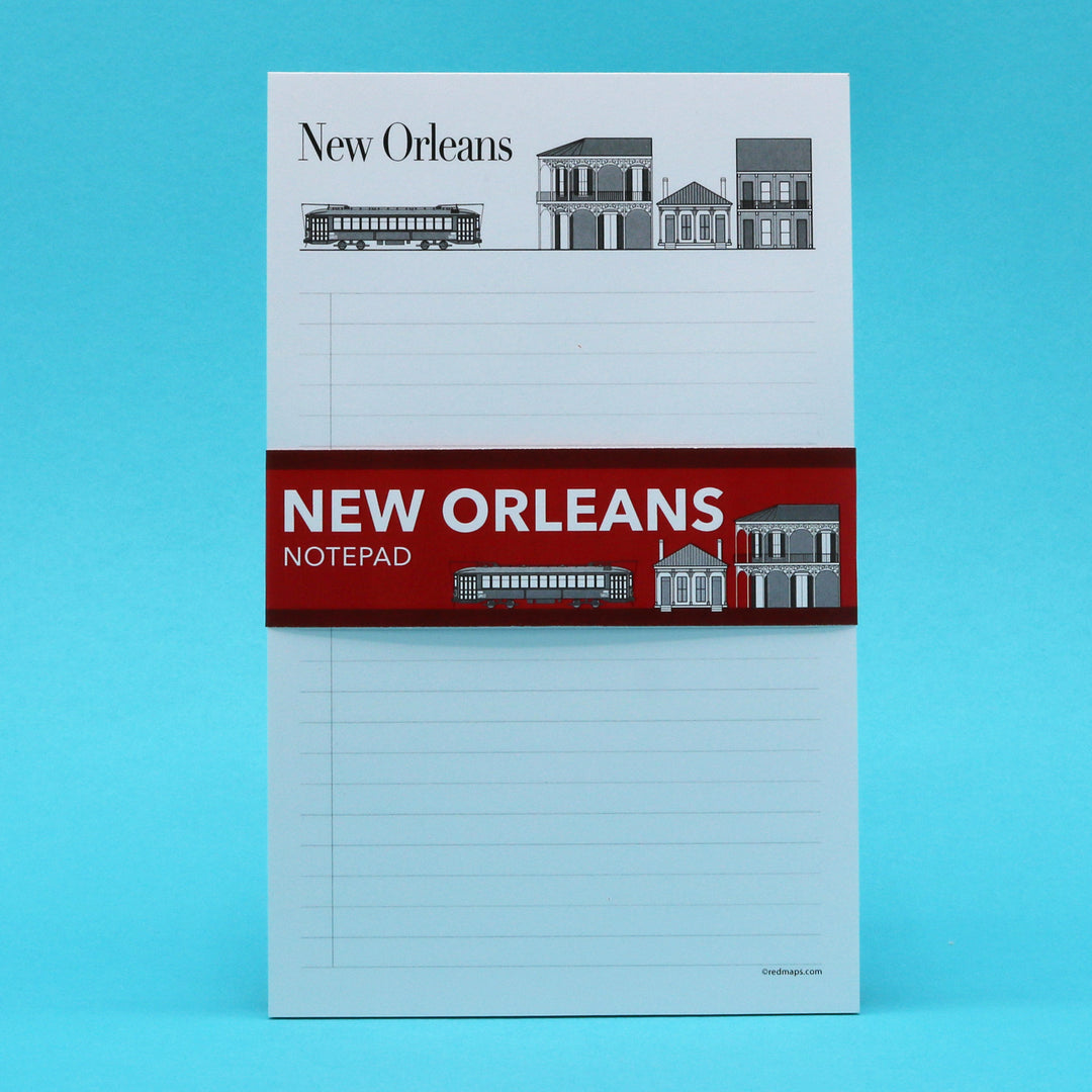 New Orleans Historic Houses Themed Notepad | Red Maps
