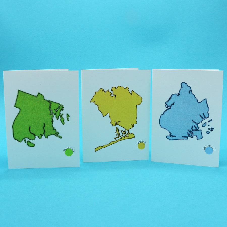 NEW YORK CITY Boroughs Notecards | Red Maps