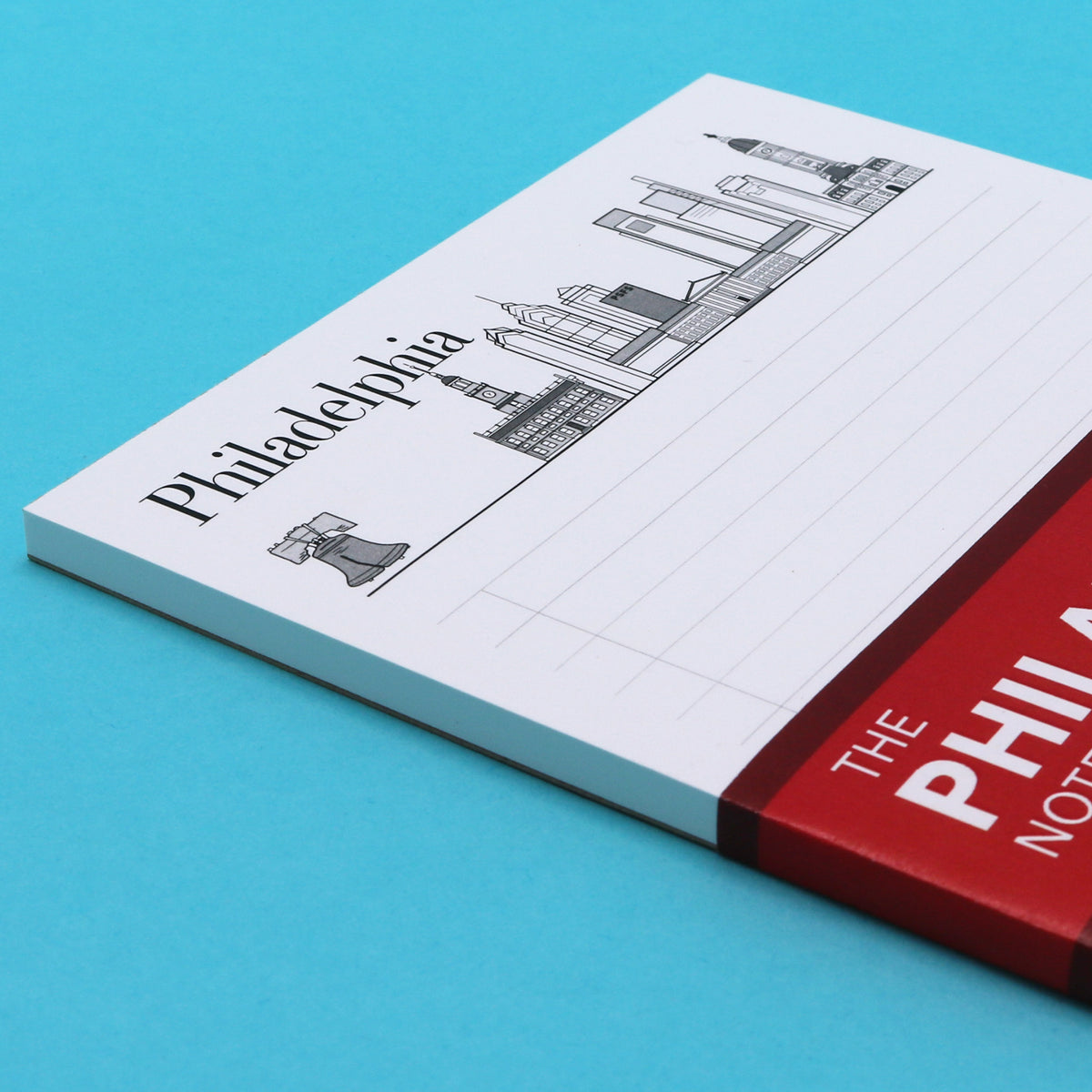 Philadelphia Skyline Landmarks Notepad | Red Maps