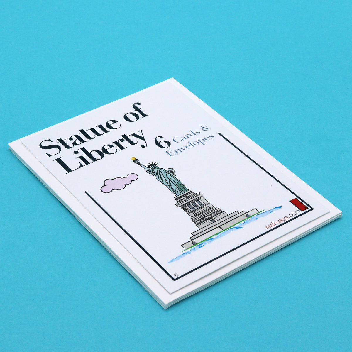 STATUE OF LIBERTY Notecards | Red Maps