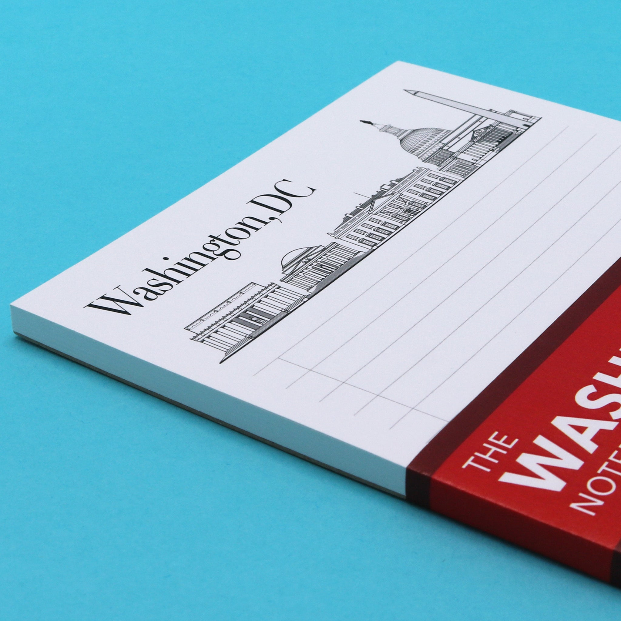 Washington DC Landmarks Themed Notepad | Red Maps