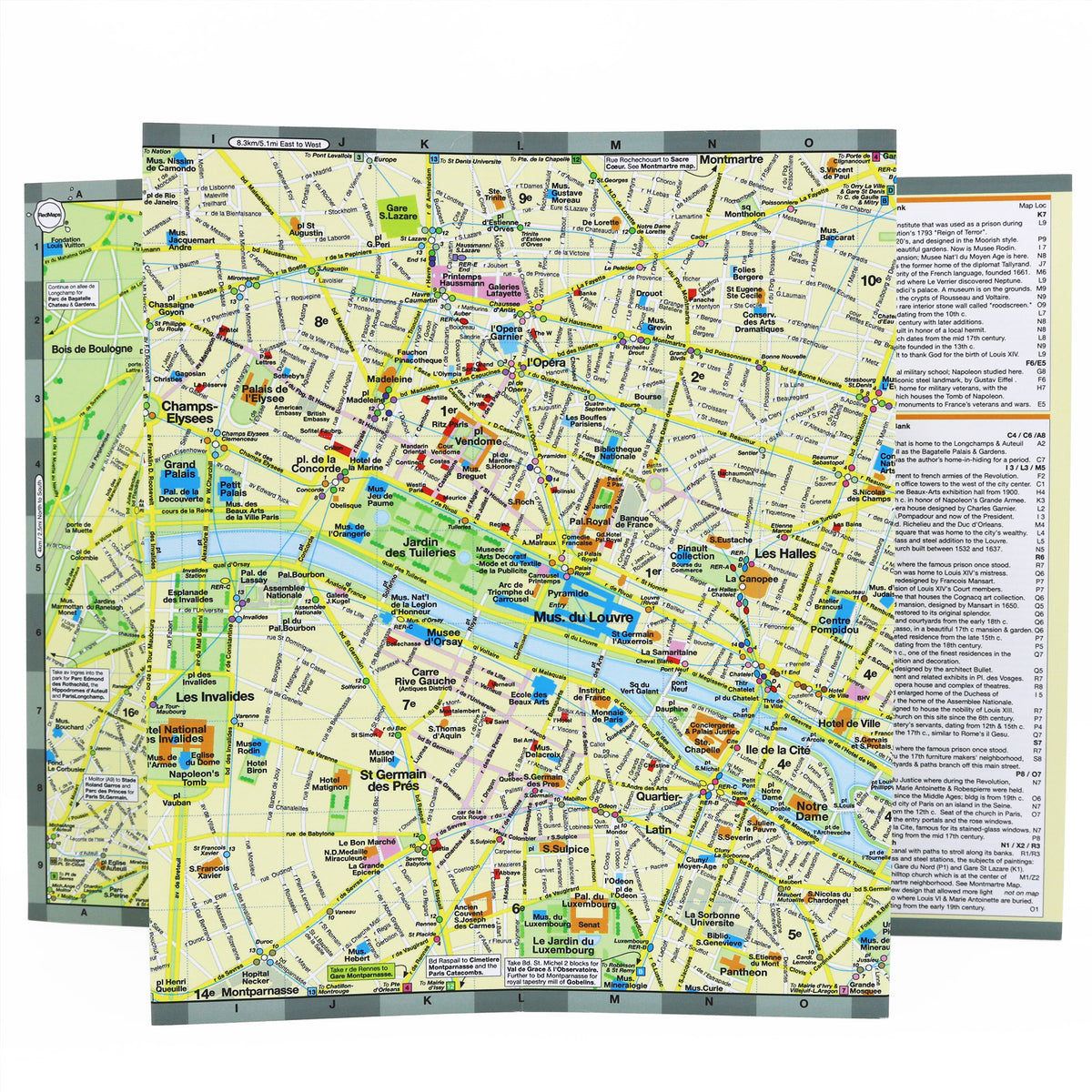 Paris Historic City Center Travel Map | Red Maps
